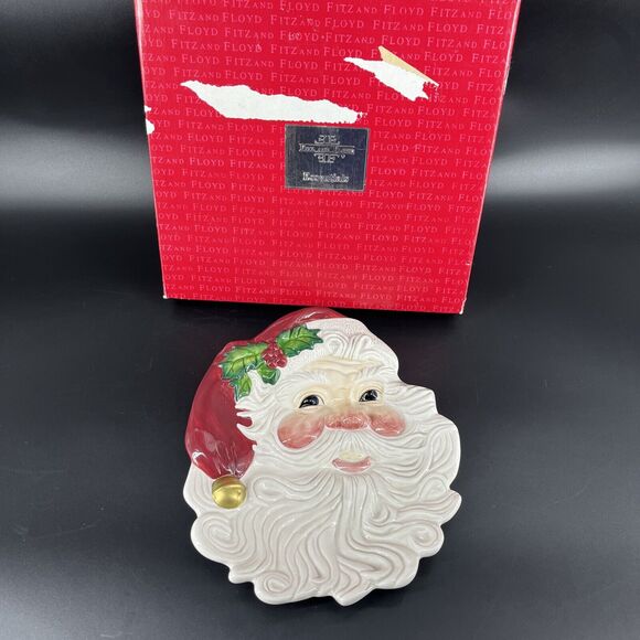 Fitz and Floyd | Accents | Fitz And Floyd Christmas Holiday Santa Plate ...